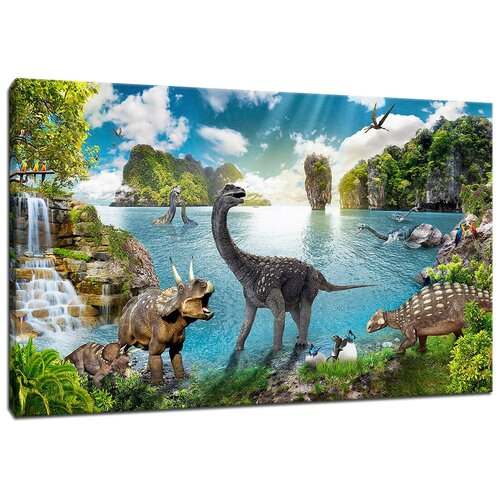Картина Уютная стена "Мир динозавров" 100х60 см