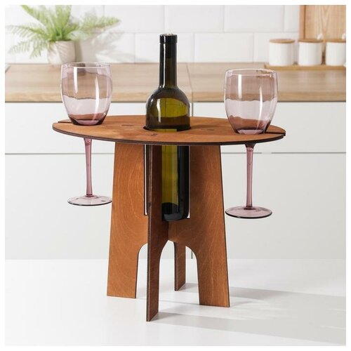 Столик-поднос для вина и двух бокалов, 40×25×30 см