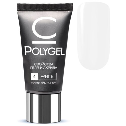 Полигель/акригель для наращивания ногтей/polygel cosmo white/полигель, для укрепления ногтей/Полигель Polygel CosmoLac White, 30 мл
