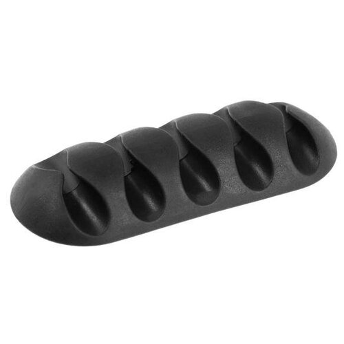 TORSO Держатель проводов TORSO, самоклеящийся, 5 делений, 6.5×3 см, черный