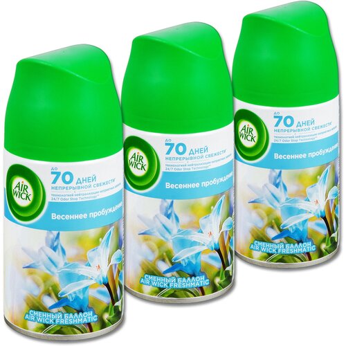 Сменный баллон для освежителя воздуха AirWick Freshmatic Life Scents "Весеннее пробуждение", 250 мл, 3 шт.