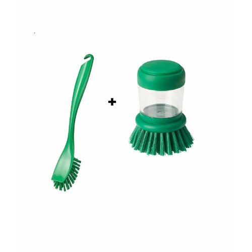 Икеа видевекмол + антаген, набор щеток для мытья посуды, зеленый