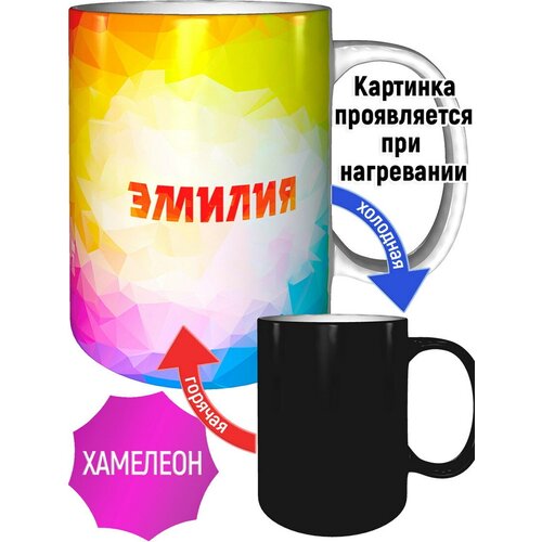 Кружка именная Эмилия - хамелеон