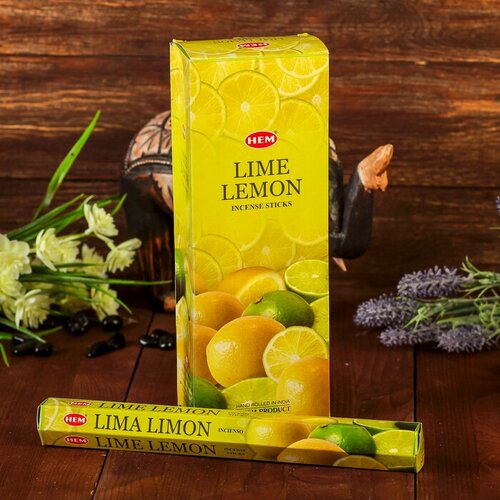 Благовония "HEM" 20 палочек угольные lime lemon для дома