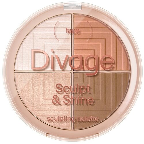 Скульптурирующая палетка для лица Divage Sculpt and Shine Palette