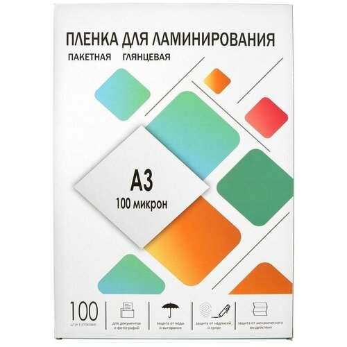 Гелеос Пленка для ламинирования A3 303х426 мм, 100 мкм, 100 штук, глянцевые, Гелеос