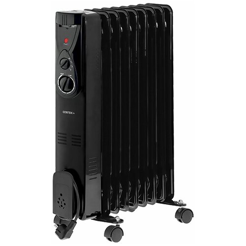 Обогреватель масляный CT-6201 черный/электрический тепловентилятор/электрообогреватель/для дачи/для дома/напольный