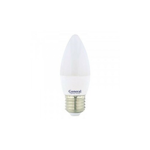 Светодиодная LED лампа General свеча E27 8W 6500K 6K 38x108 пластик/алюмин. 638700 (упаковка 14 штук)