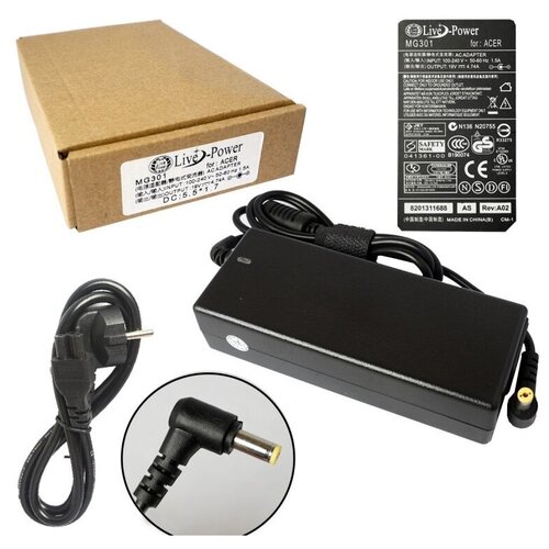 Блок питания (сетевой адаптер) Live-Power MG301 для ноутбуков ACER 19V/4.74A 5.5*1.7, (угловой штекер