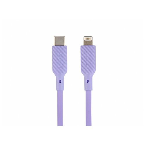 Кабель QUMO, MFI С94, USB Type-C - Lightning, 2.2A, 1м, Силикон, Фиолетовый 32998