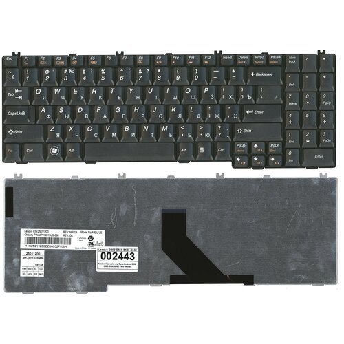 Клавиатура для ноутбука Lenovo IdeaPad G550-4A черная