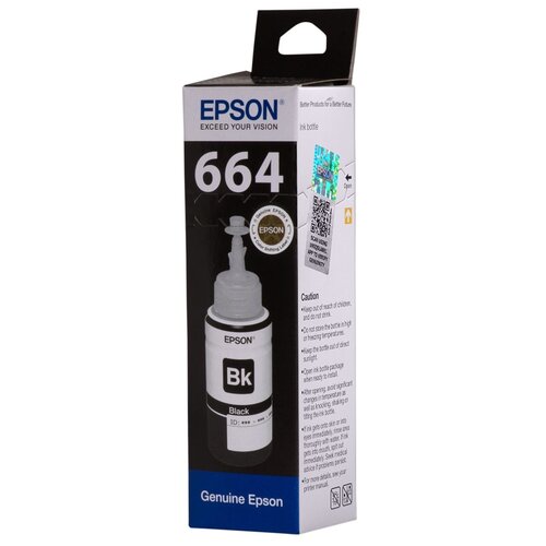 Чернила Epson C13T664198, для Epson L130 ,Epson L220, Epson L310, Epson  L360, Epson L365, Epson L380, ..., черный, 4500 стр., 70 мл, 1 цвет