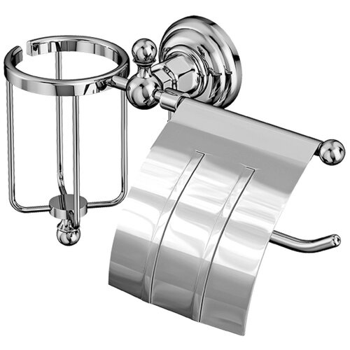 Держатель металлический для туалетной бумаги и освежителя воздуха настенный Elghansa PRK-360, хром