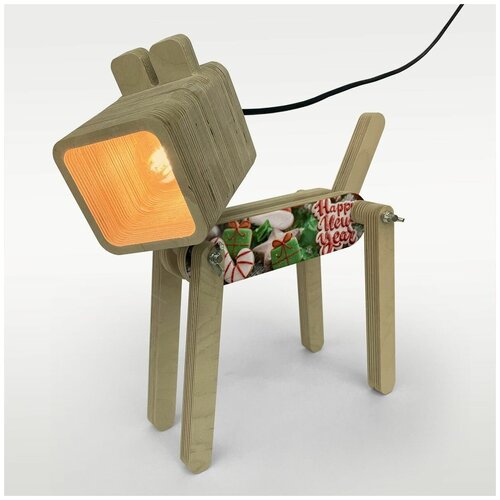 Настольная лампа светильник Собака праздники узор, зима - 1393
