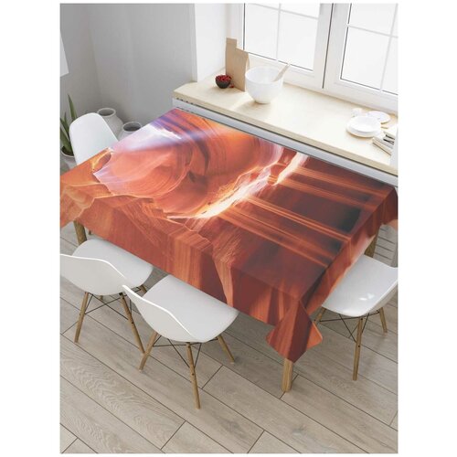 Скатерть прямоугольная JoyArty на кухонный стол "Песочная пещера" из оксфорда, 180x145 см