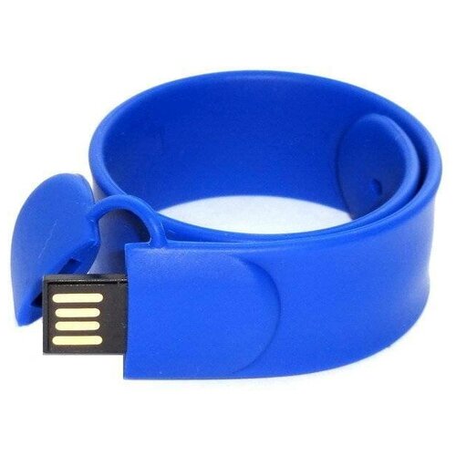 Подарочная флешка slap-браслет синий 4GB