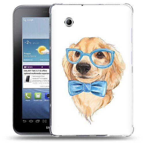 Чехол задняя-панель-накладка-бампер MyPads Собака интеллигент для Samsung Galaxy Tab 2 7.0 GT-P3100/P3110 противоударный
