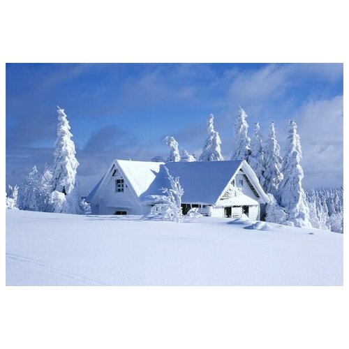 Постер на холсте Зимний пейзаж (Winter Landscape) №28 76см. x 50см.