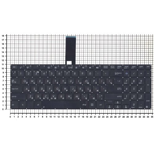 Клавиатура для ноутбука Asus V551L черная без рамки, плоский Enter