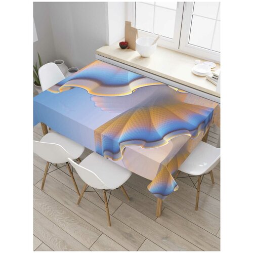 Скатерть прямоугольная JoyArty на кухонный стол "Парящие медузы" из оксфорда, 180x145 см