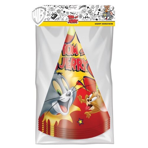 ND Play Набор колпачков Tom&Jerry 286188, 6 шт., красный/желтый