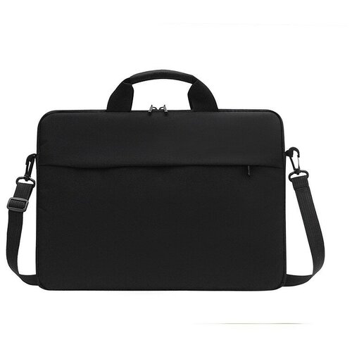 Сумка-портфель для ноутбука 15.6-16 дюймов, деловая сумка через плечо для макбук (Macbook), ультрабук, размер 40-30-3 см, черная