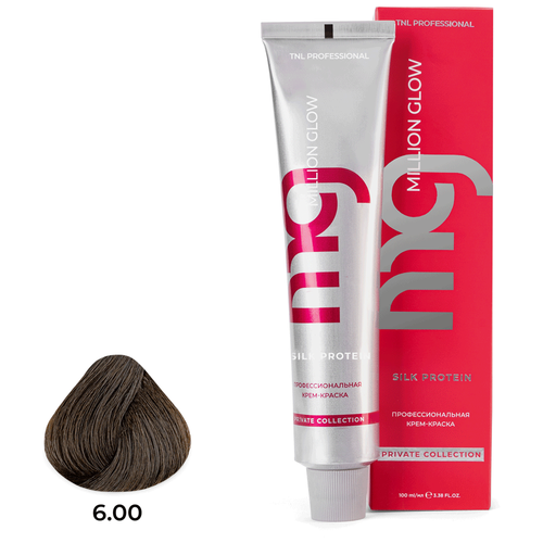 TNL Professional Крем-краска для волос Million glow Silk protein, 6.00 темный блонд интенсивный, 100 мл