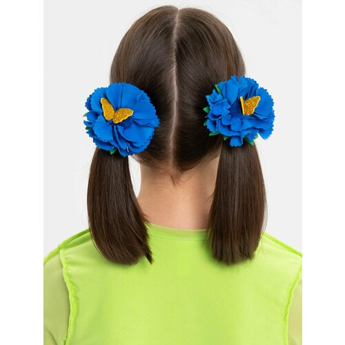 Резинки для волос с цветами из фоамирана, Цвет Синий