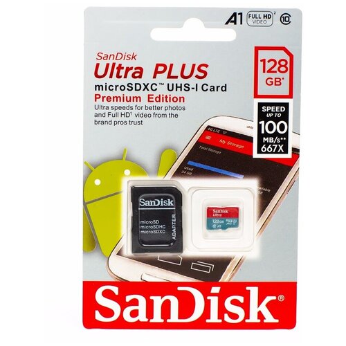 Карта памяти SanDisk Ultra microSDXC Class 10 UHS-I 100MB/s 128GB
