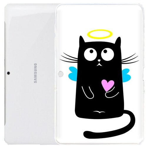 Чехол задняя-панель-накладка-бампер MyPads Кот ангелок для Samsung Galaxy Tab 2 10.1 P5100/P5110 противоударный