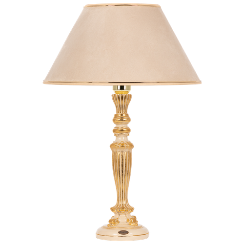 Настольная лампа Bogacho Богемия бежевая с абажуром кремового цвета