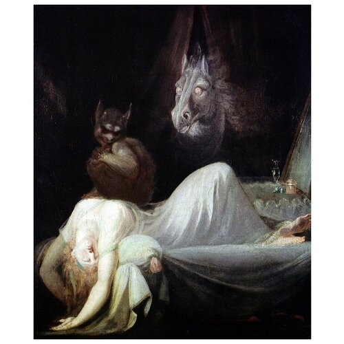 Репродукция на холсте Ночной кошмар (The Nightmare) №1 Фюссли Иоганн Генрих 40см. x 48см.