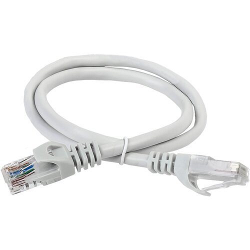 Патч-корд ITK PC01-C5EU-1M UTP RJ-45 вил.-вилка RJ-45 кат.5E 1м серый ПВХ (уп:1шт)