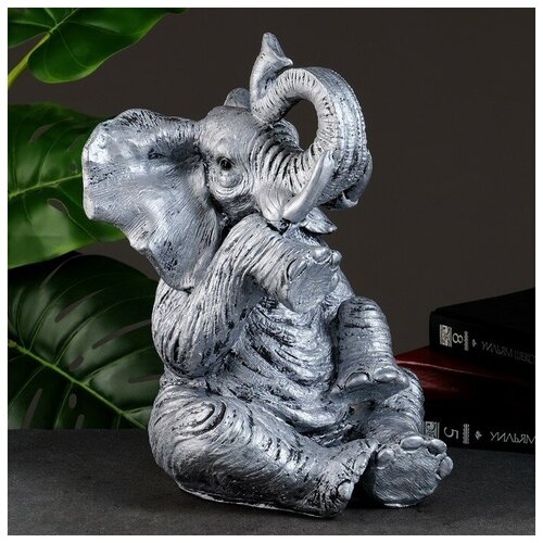 Хорошие сувениры Копилка "Слон сидя" серебро, 37х24х29см
