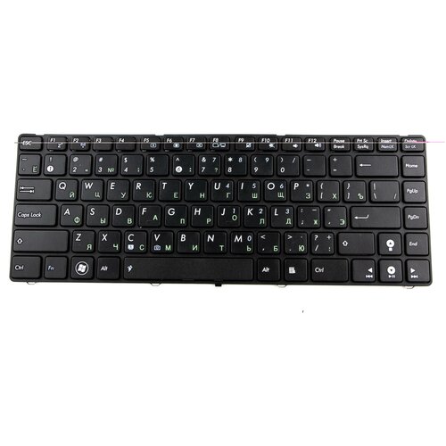 Клавиатура для ноутбука Asus K42JY, русская, черная с черной рамкой