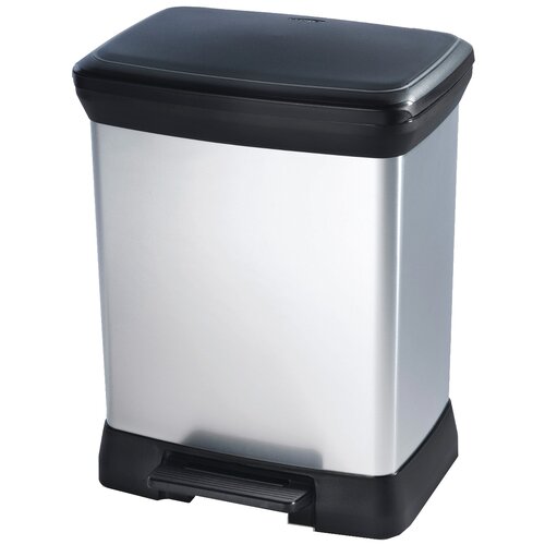 Контейнер CURVER Deco bin, 30 л серебристый/черный 51 см 39 см 30 л прямоугольная 2.1 кг 33 см