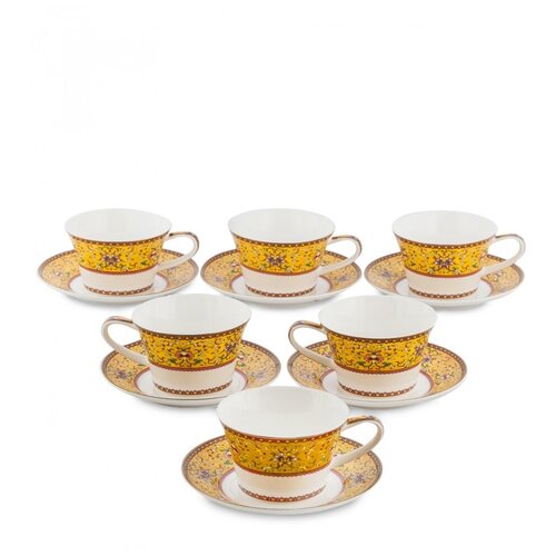 Чайный набор на 6 перс. Арабески (Arabesca Yellow Pavone) JK-177 113-451555