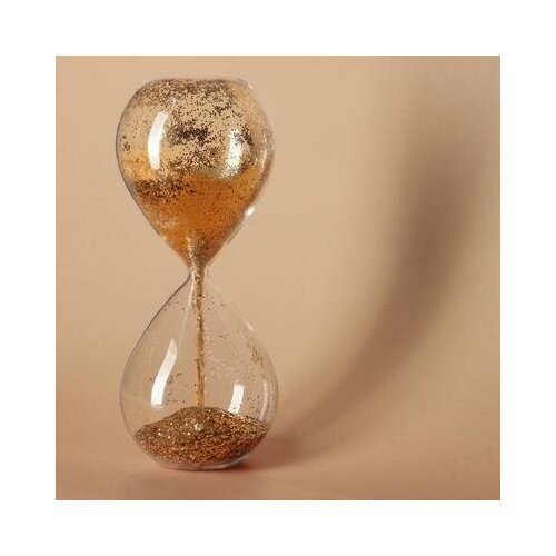 Часы песочные, "Сондерс", сувенирные, 10х10х24.5 см, песок с золотыми блёстками 4695259