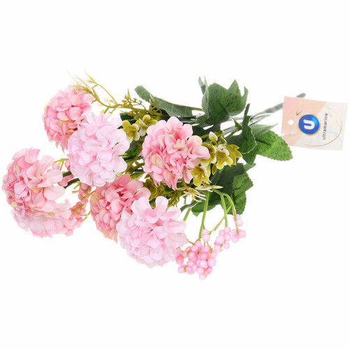 Искусственные цветы «Летняя фантазия» Гортензия 30см цвет розовый