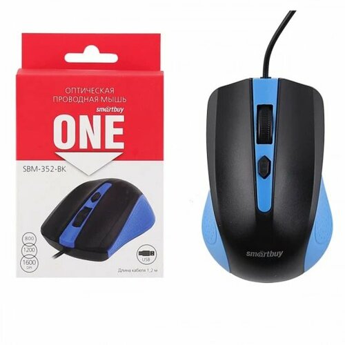 Манипулятор мышь Smartbuy ONE 352 черно/синяя ( ) / 60, 1 шт. в заказе
