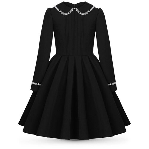 Школьное платье Alisia Fiori, размер 134-140, черный, белый