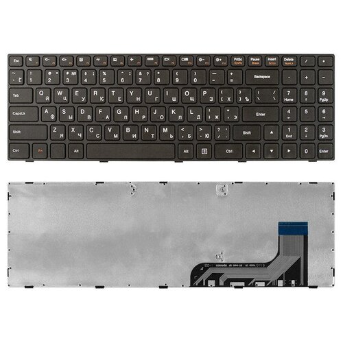 Клавиатура для ноутбука Lenovo Ideapad 100-15IBY B50-10 B5010 черная с черной рамкой
