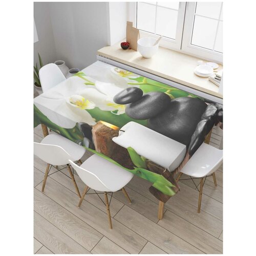 Скатерть прямоугольная JoyArty на кухонный стол "Камни для массажа" из оксфорда, 180x145 см