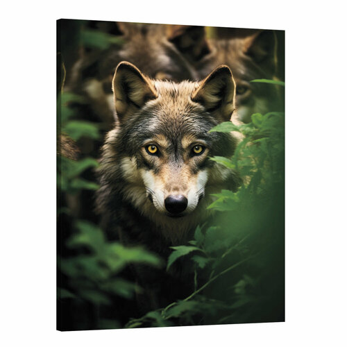 Интерьерная картина 50х70 "Волки в зарослях"