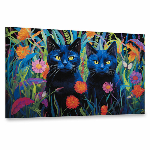 Интерьерная картина 100х60 "Магия синих котов"