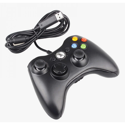 Геймпад (gamepad) проводной для Xbox 360 и PC, черный