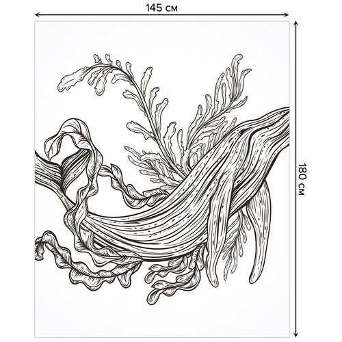 Скатерть прямоугольная JoyArty "Графический кашалот" из сатена, 180x145 см