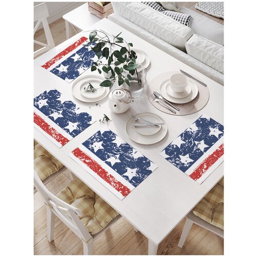 Комплект салфеток JoyArty "Флаг Америки гранж" для сервировки стола (32х46 см, 4 шт.)