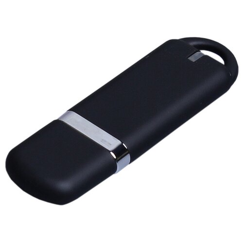 Классическая флешка soft-touch с закругленными краями (32 Гб / GB USB 2.0 Черный/Black 005 Flash drive Модель 187)