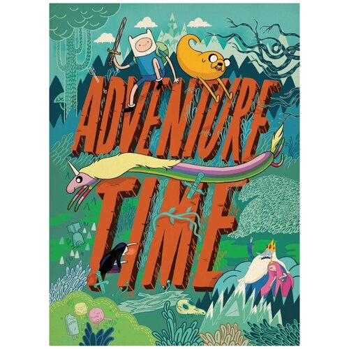 Плакат, постер на холсте Adventure time/Время приключений/. Размер 30 х 42 см
